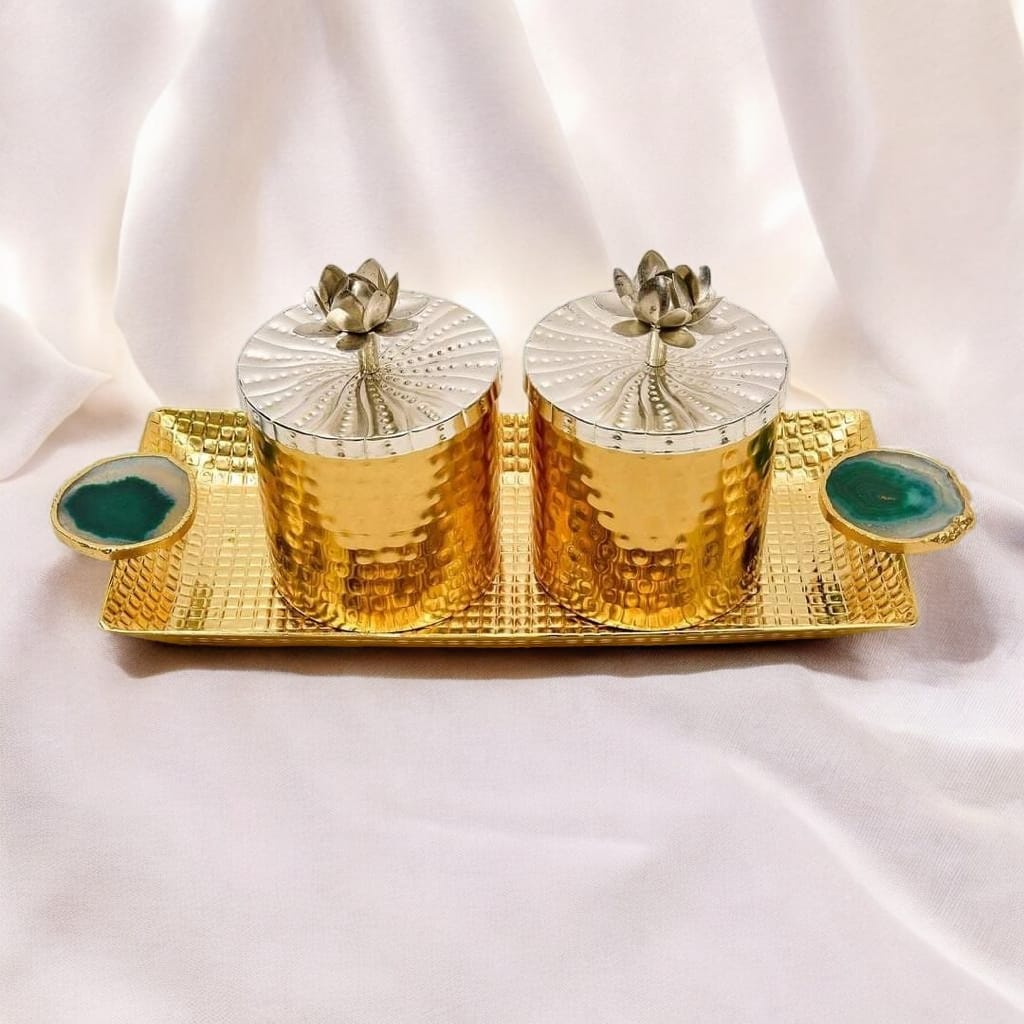 Rectangle 4 inch tray with 4 inch Jar